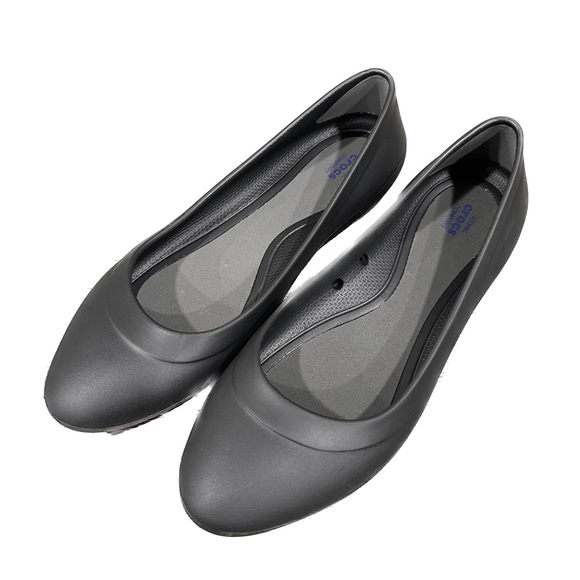 CROCS | Shoes | Crocs Lina Iconic Comfort Grey Pointed Toe Ballet Flats ...
